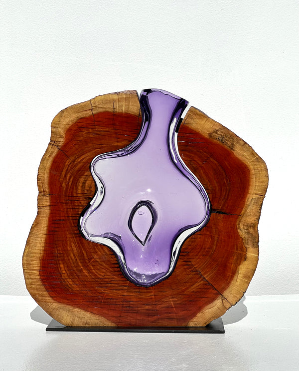 Carob Round with Amethyst Glass - Scott Slagerman Glass