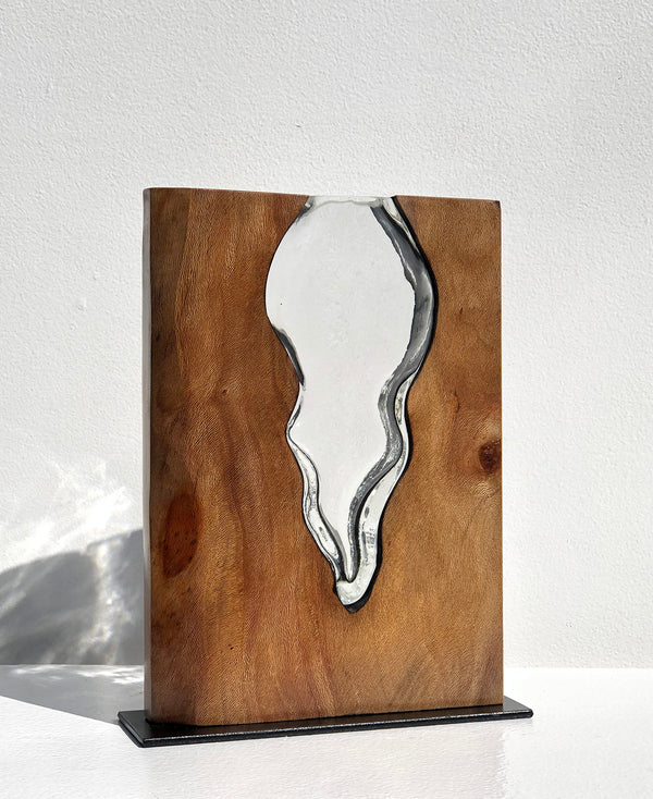 Handblown Clear Glass with Mystery Wood! - Scott Slagerman Glass